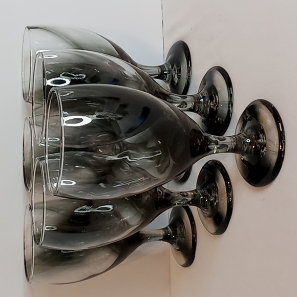 Pier 1 | Dining | Pier Set Of 6 Rare Ombre Black Clear Swirl Water Tea ...